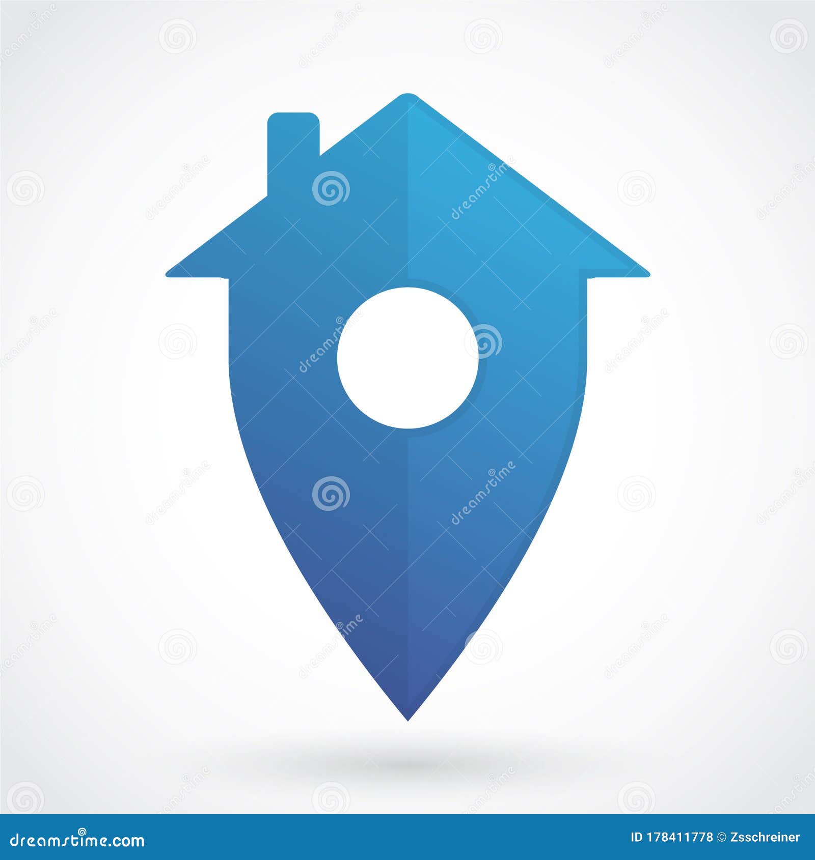 Home House Blue Pointer Symbol Stock Vector - Illustration of pointer ...
