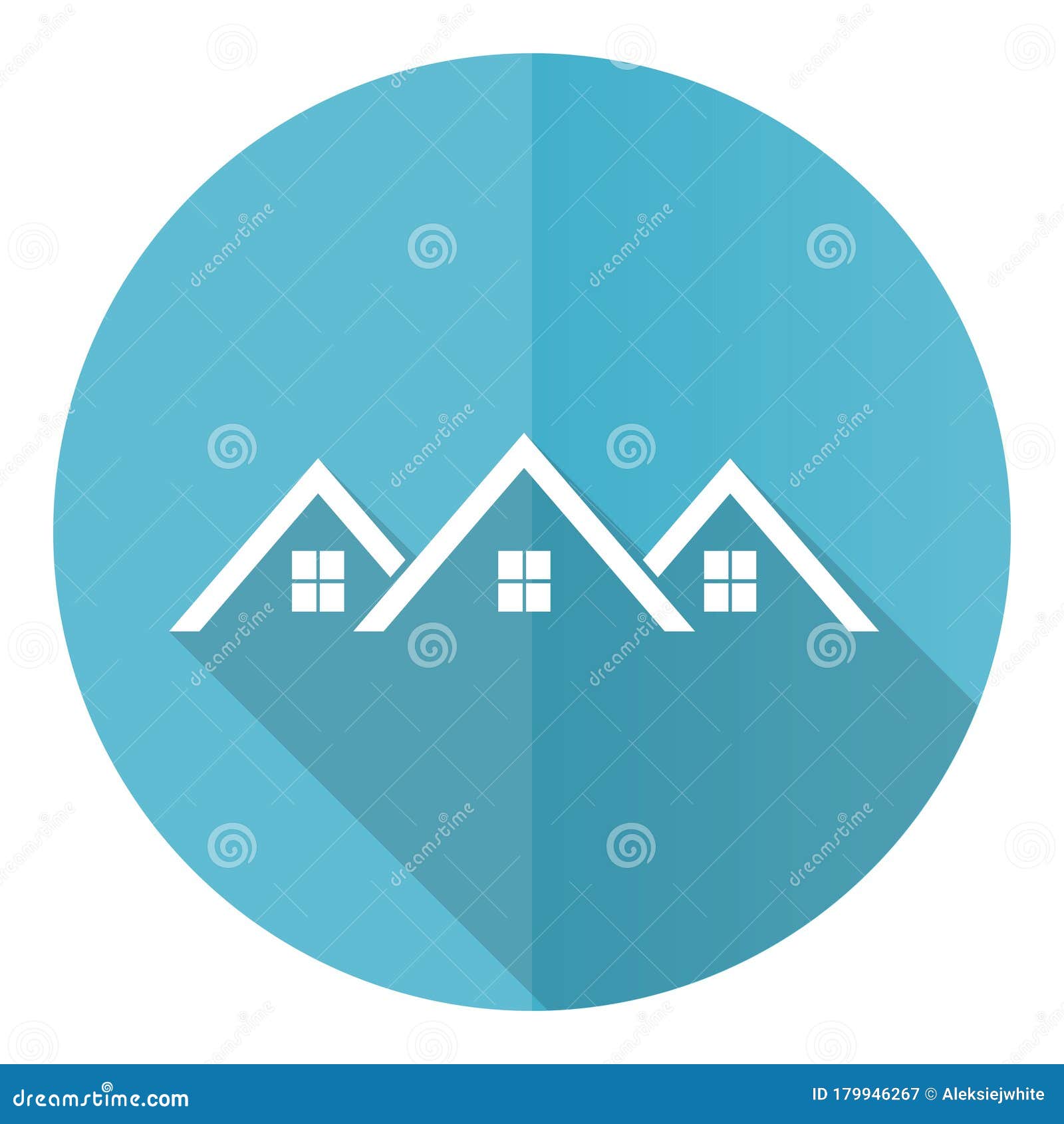 Home, House Blue Round Flat Design Vector Icon Isolated on White ...