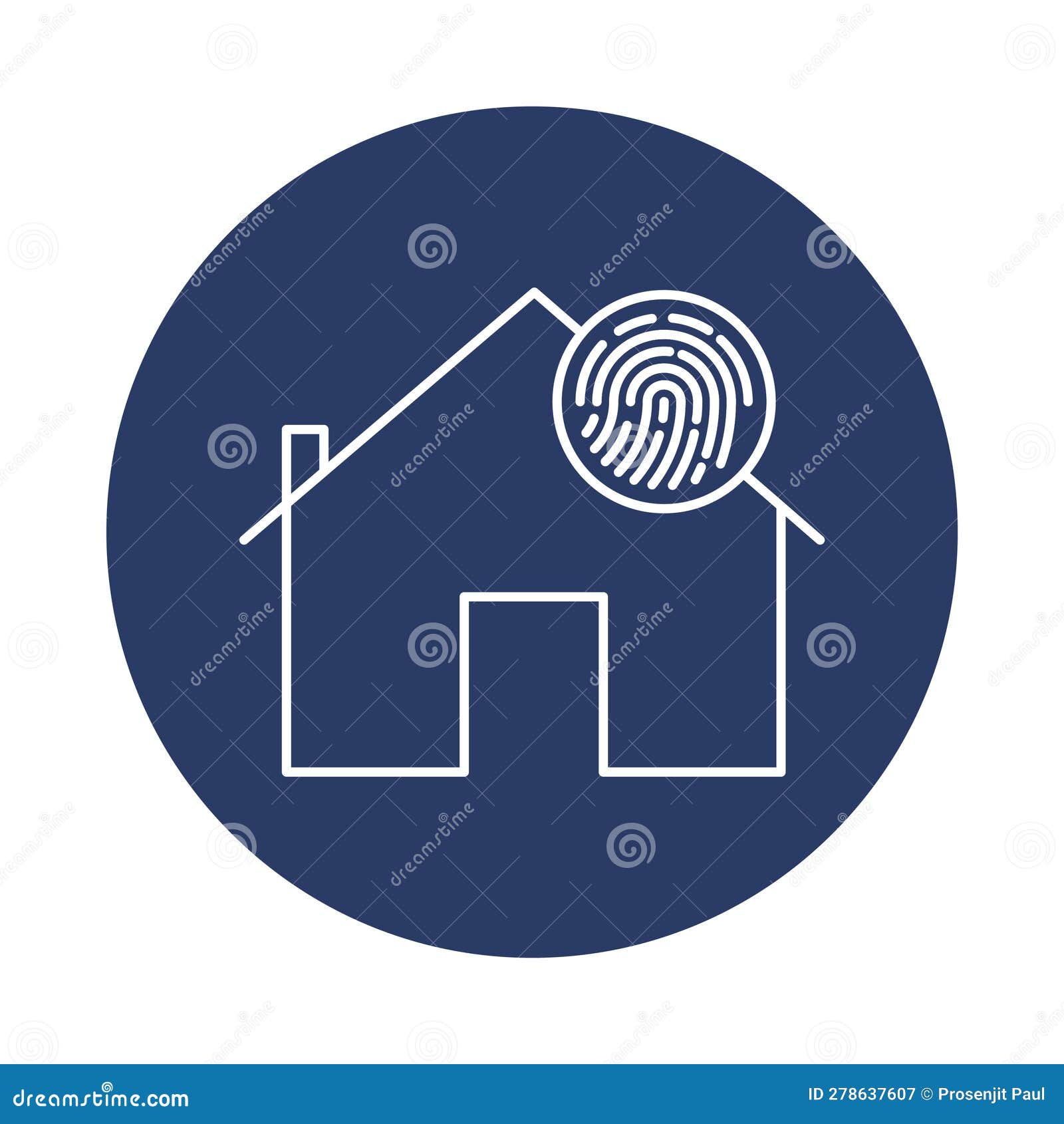 Home, House, Fingerprint, Sensor, Home Fingerprint Sensor Icon Stock ...