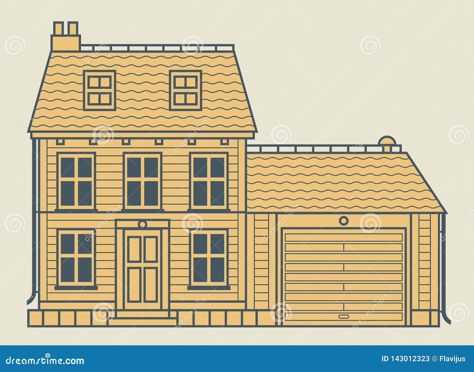 Home House in Flat Design Style Stock Vector - Illustration of ...