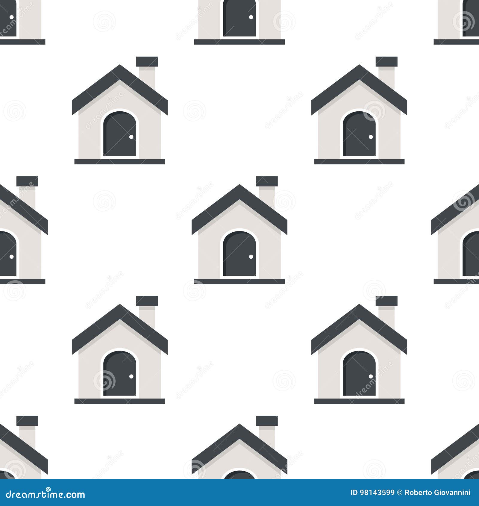 Home or House Flat Icon Seamless Pattern Stock Vector - Illustration of ...