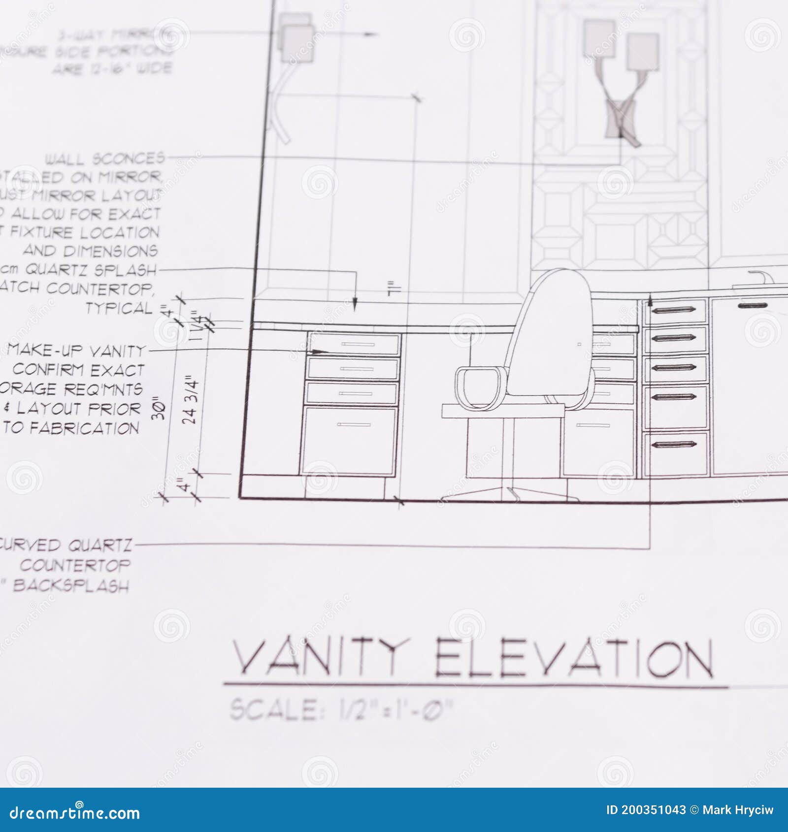 Home House Interior Construction Drafting Plan Drawing Details Stock ...