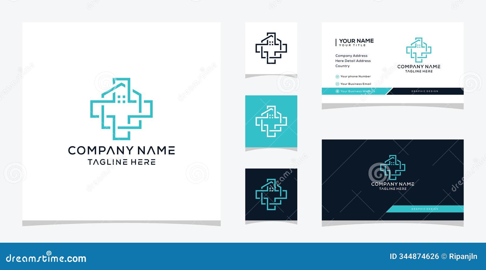 Home Plus Logo Icon Vector, Business Card Template Stock Illustration ...