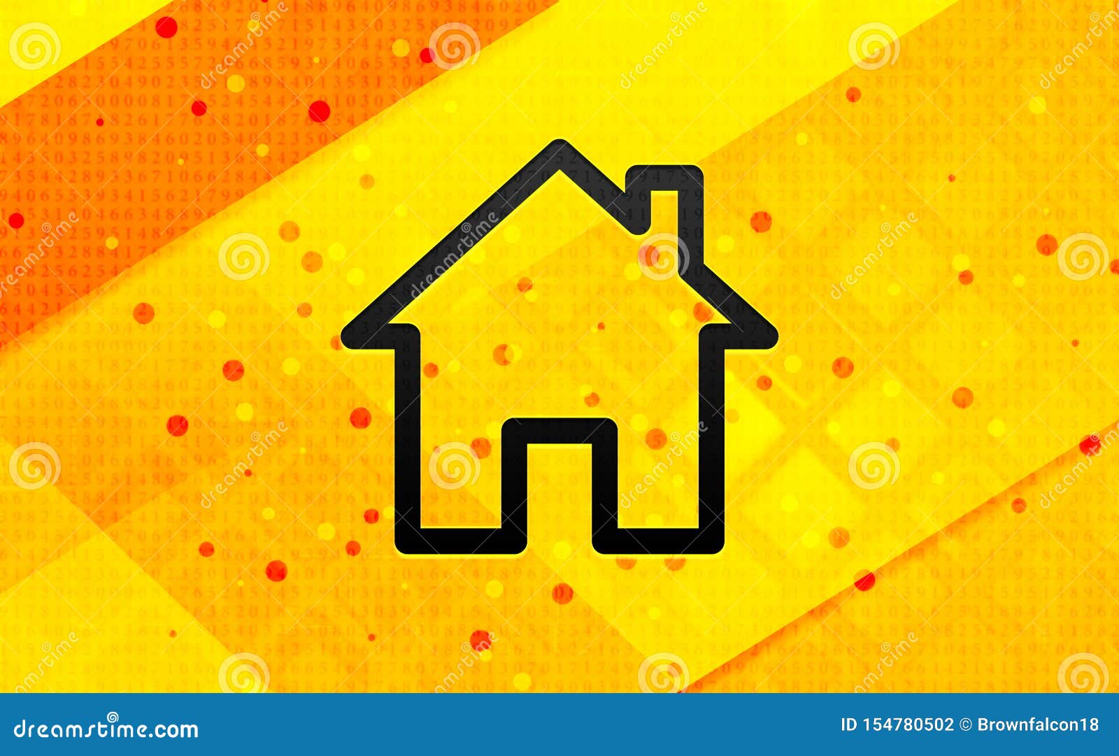 Home Icon Abstract Digital Banner Yellow Background Stock Photo - Image ...