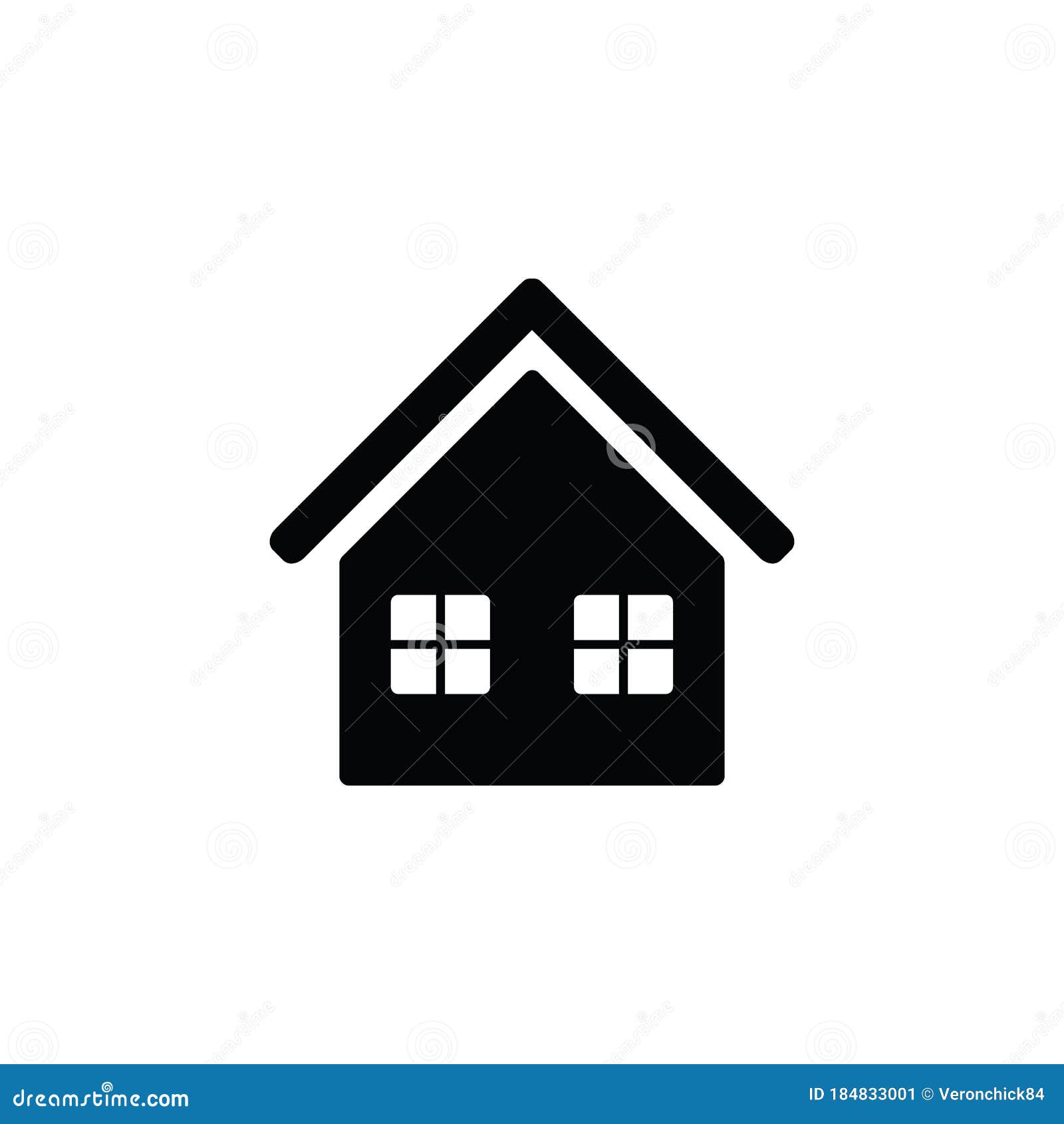 Home icon - black vector stock vector. Illustration of architecture ...