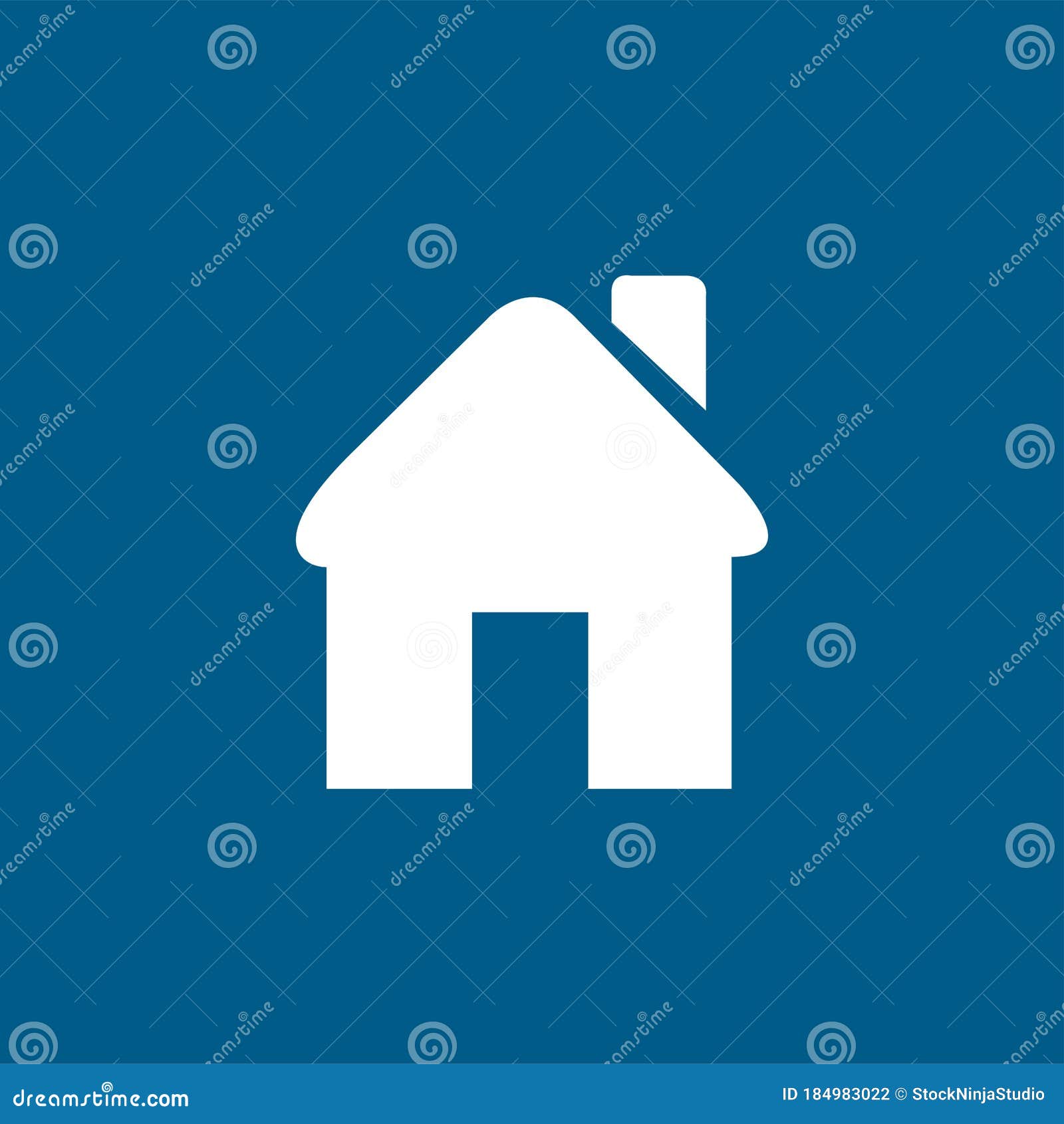 Home Icon on Blue Background. Blue Flat Style Vector Illustration Stock ...