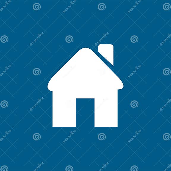 Home Icon on Blue Background. Blue Flat Style Vector Illustration Stock ...