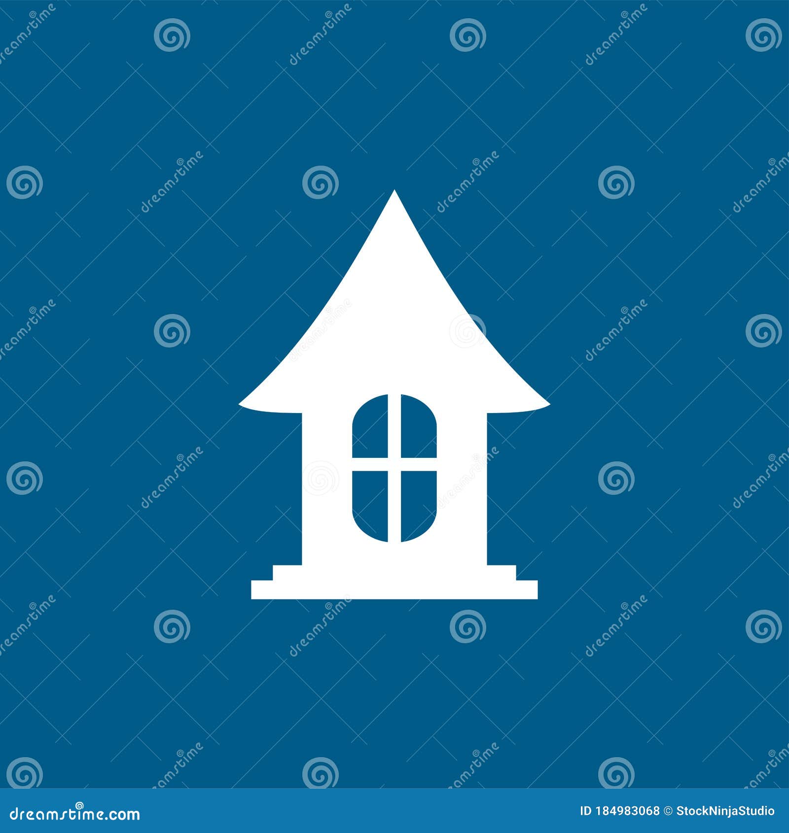 Home Icon on Blue Background. Blue Flat Style Vector Illustration Stock ...