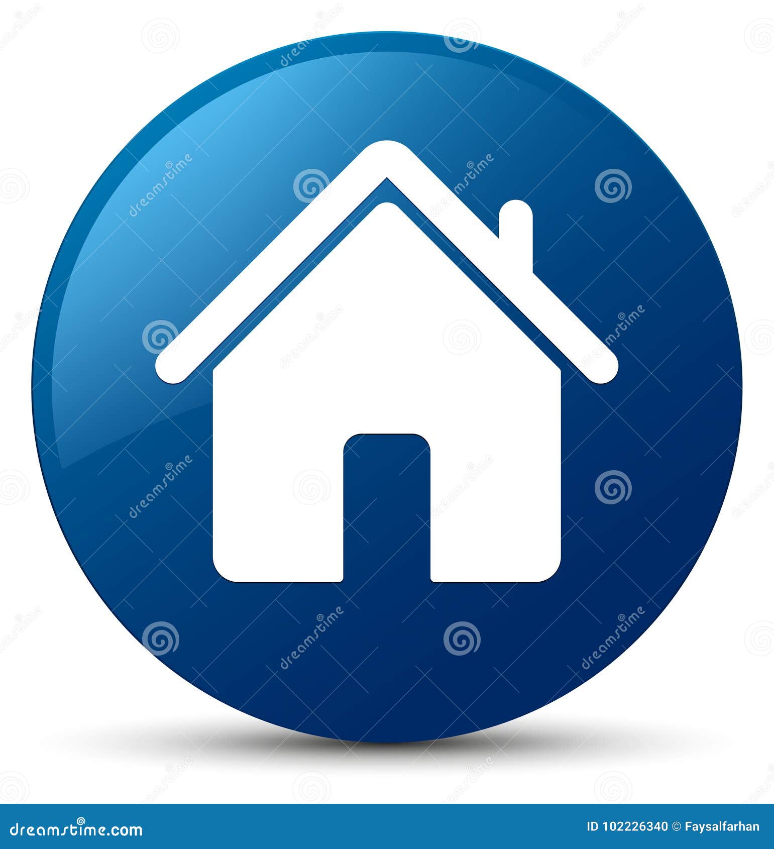 Home Icon Blue Round Button Stock Illustration - Illustration of blue ...