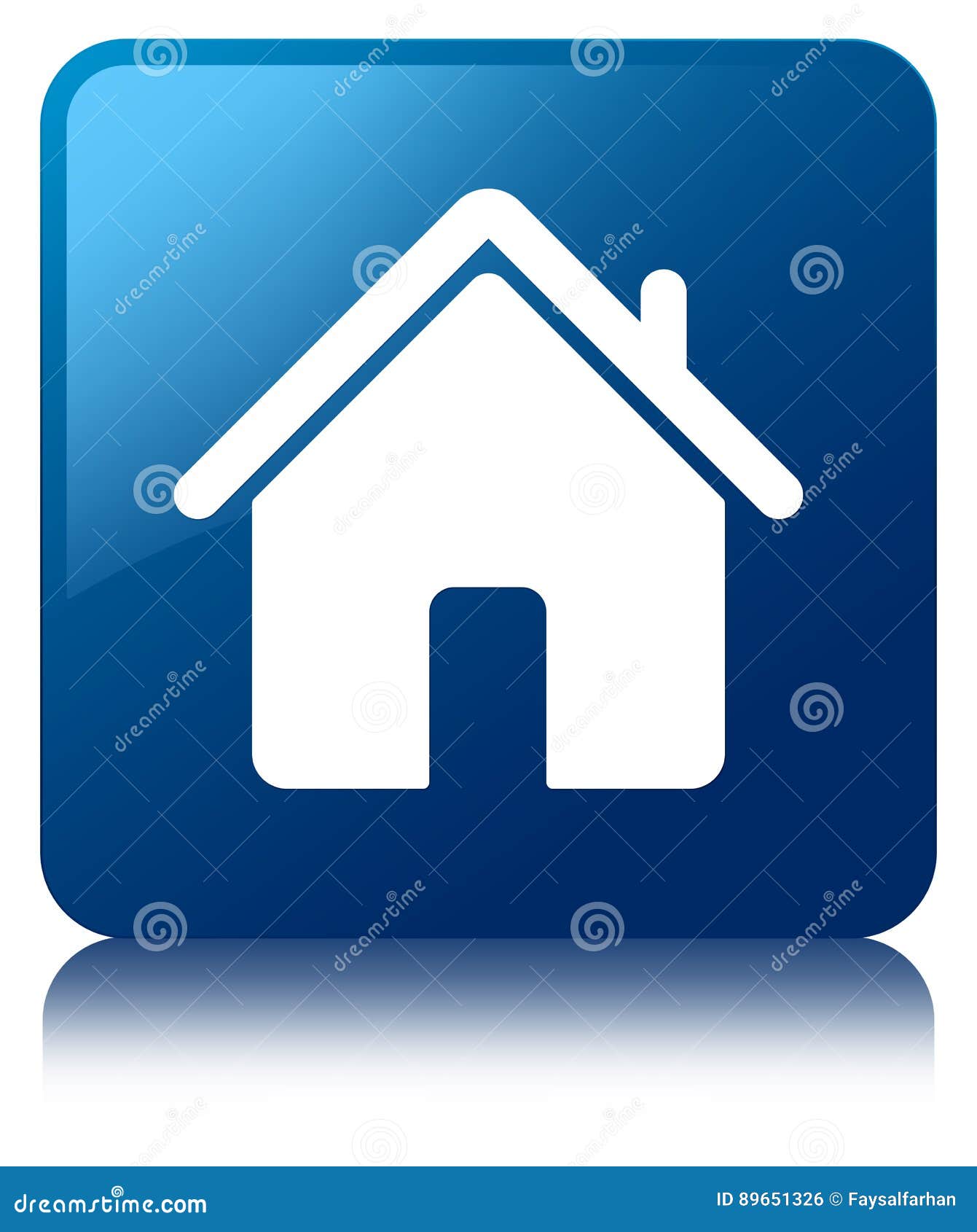 Home Icon Blue Square Button Stock Illustration - Illustration of sign ...
