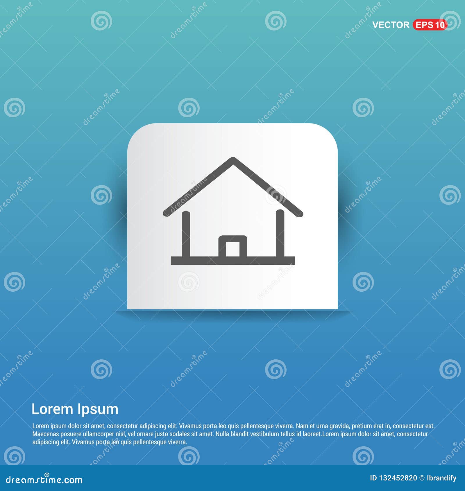 Home Icon - Blue Sticker Button Stock Vector - Illustration of sales ...