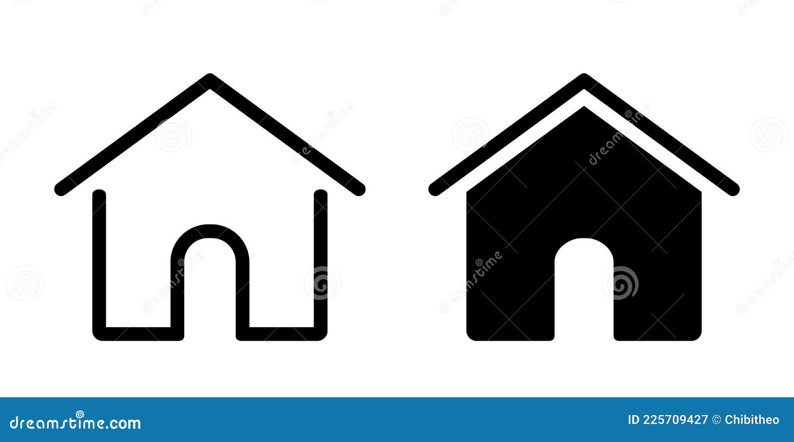 Home Icon for Button App on White Background Stock Vector ...