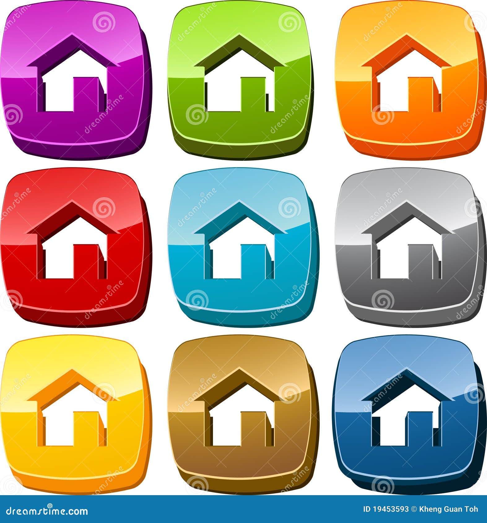 Home icon button set stock illustration. Illustration of colors - 19453593