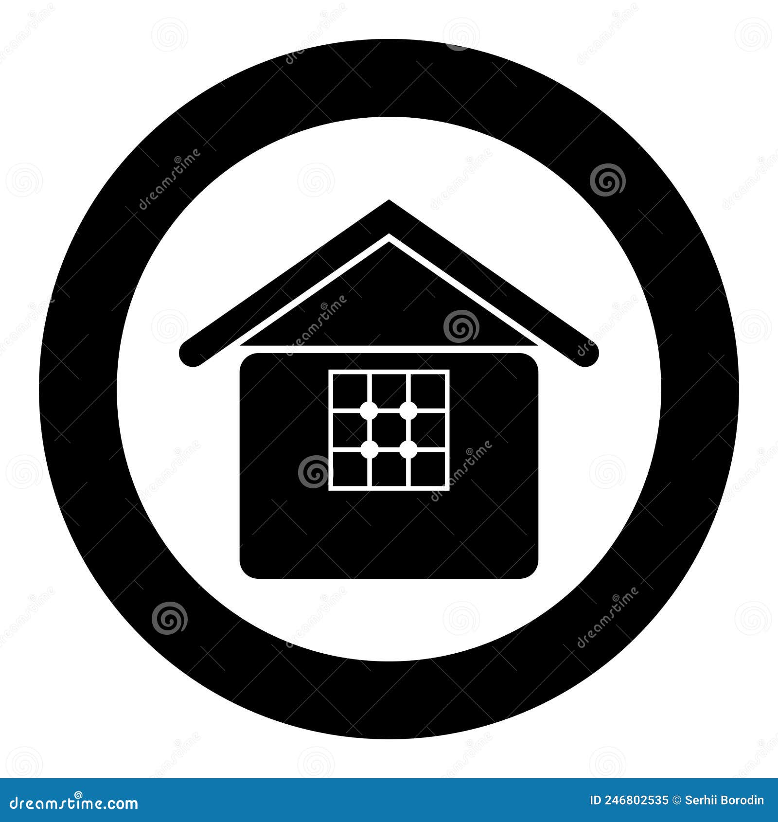 Home Icon in Circle Round Black Color Vector Illustration Image Solid ...