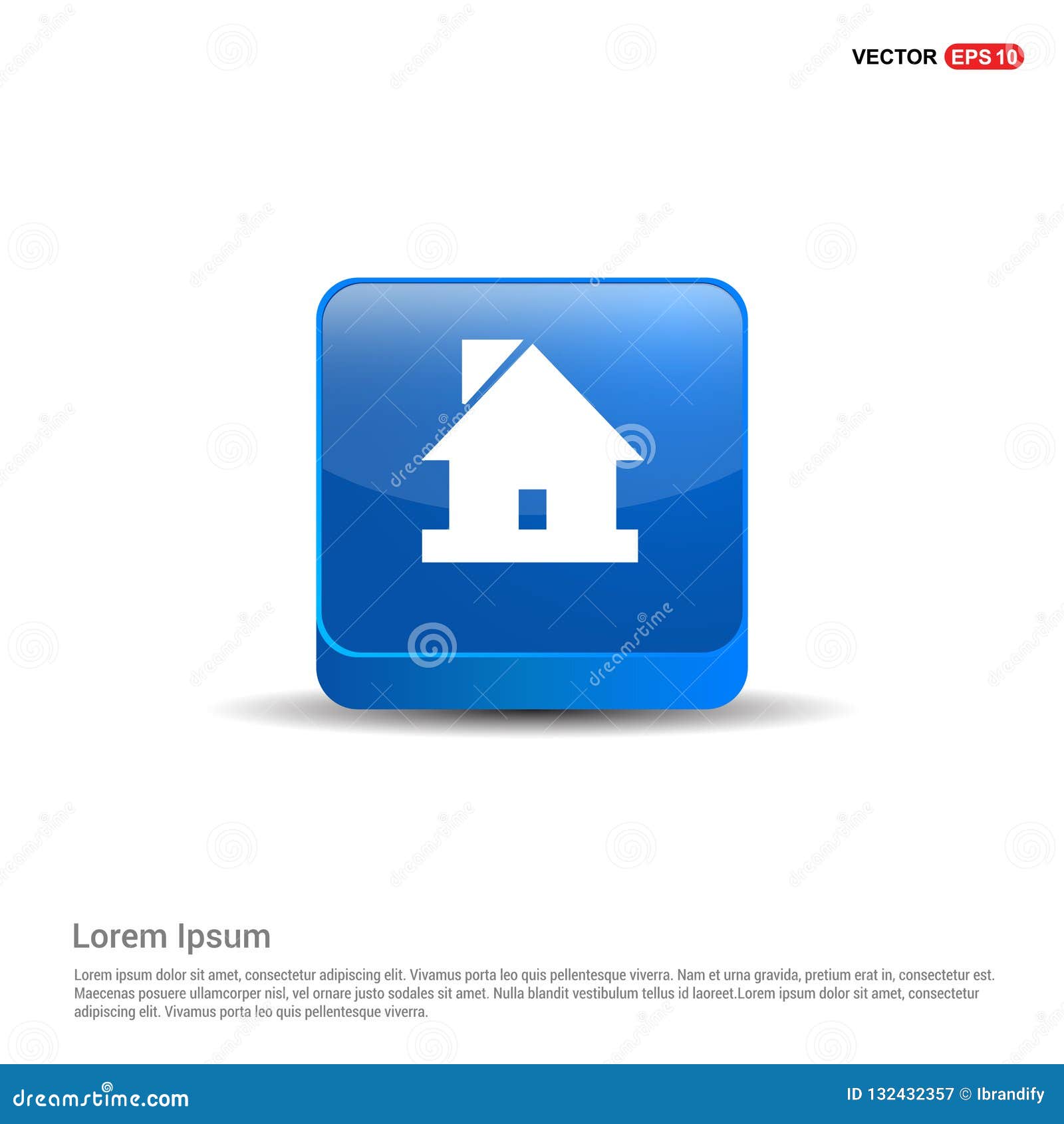Home Icon - 3d Blue Button stock vector. Illustration of house - 132432357