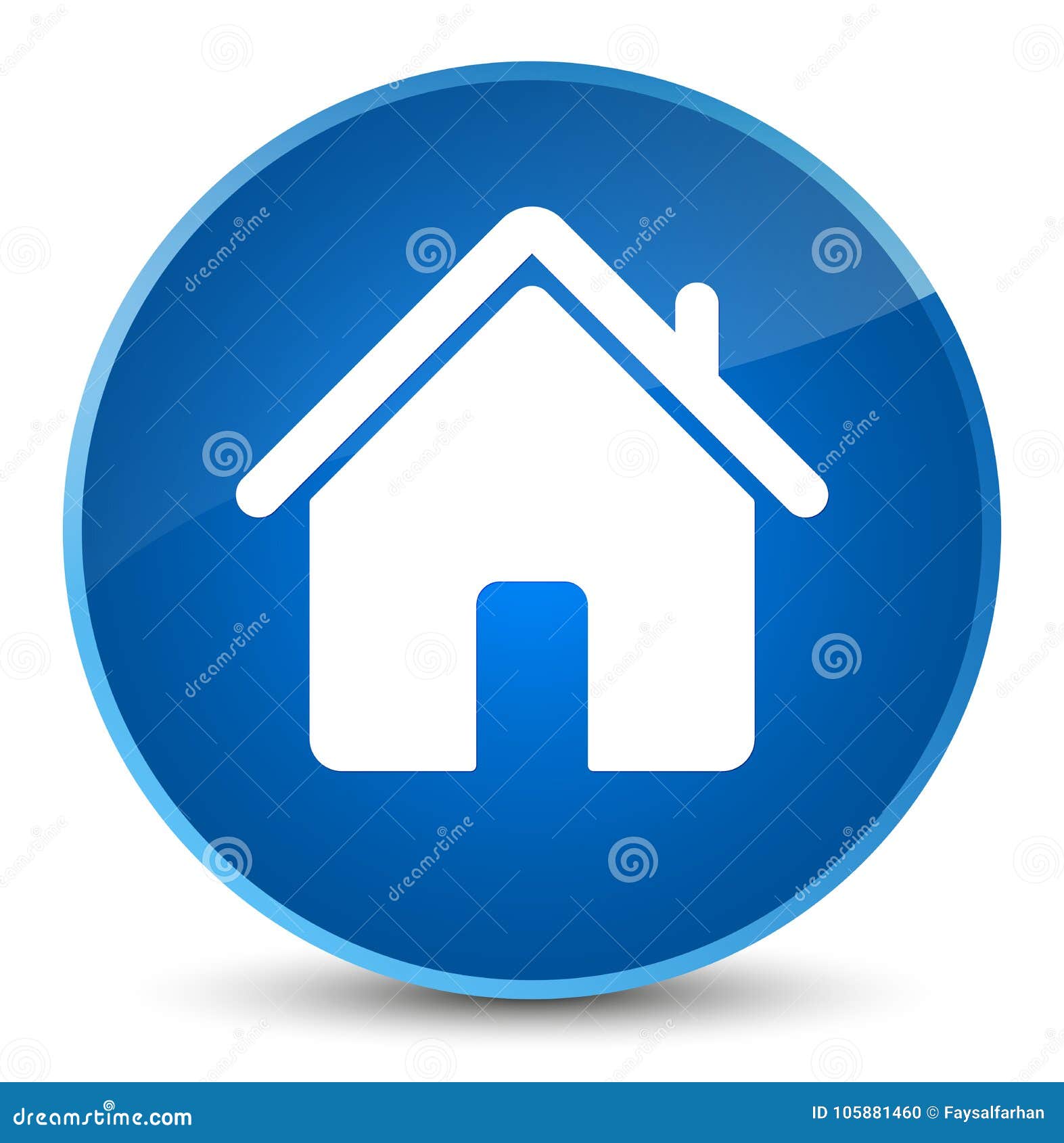 Home Icon Elegant Blue Round Button Stock Illustration - Illustration ...