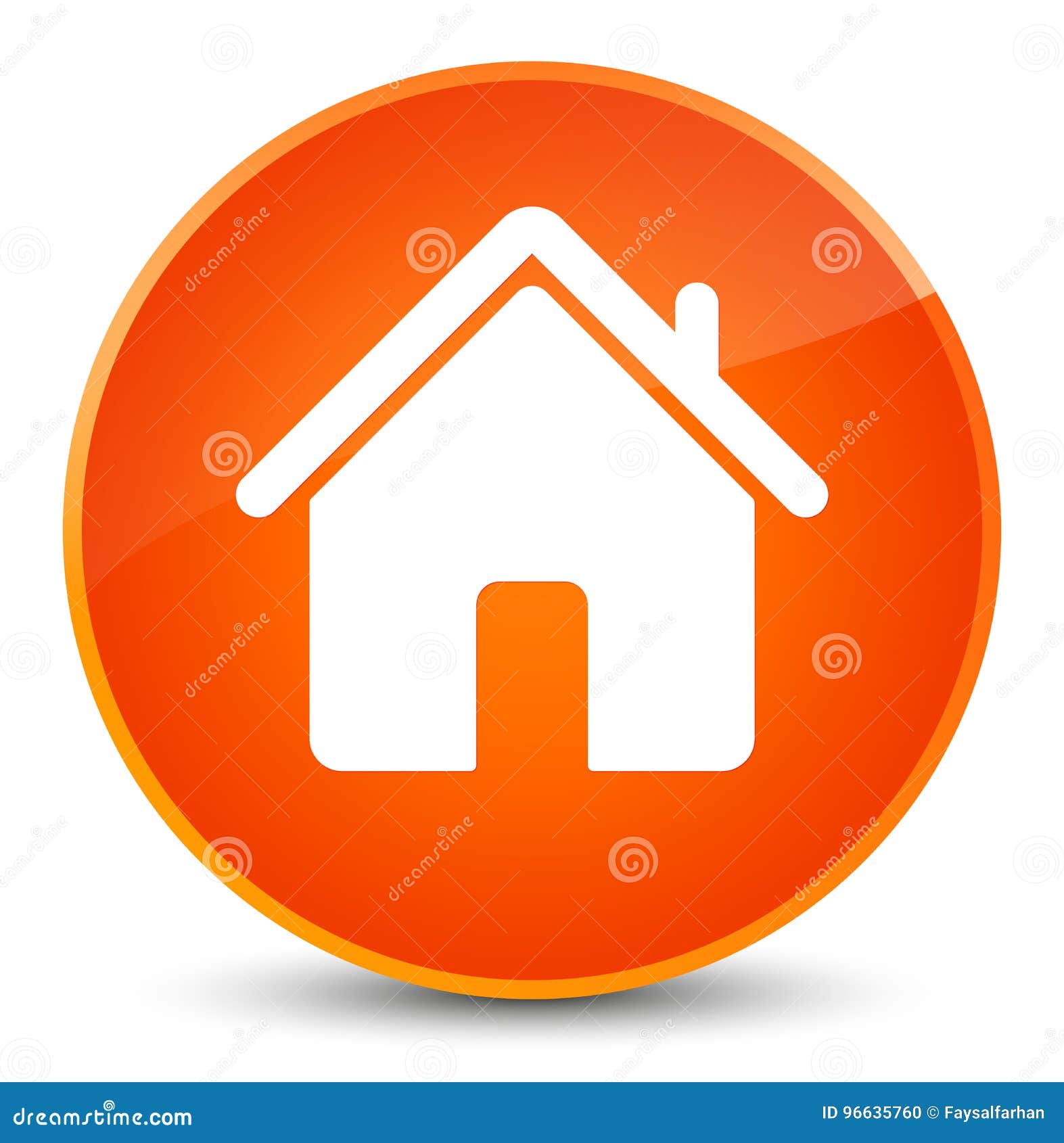 Home Icon Elegant Orange Round Button Stock Illustration - Illustration ...