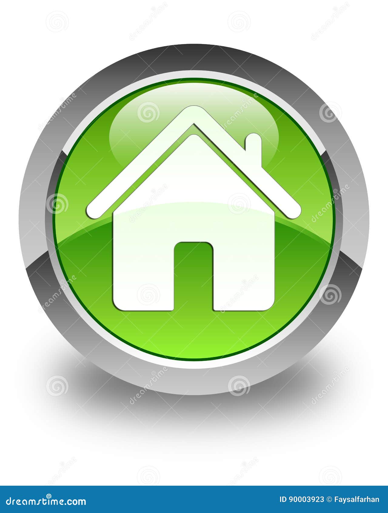 Home Icon Glossy Green Round Button Stock Illustration - Illustration ...