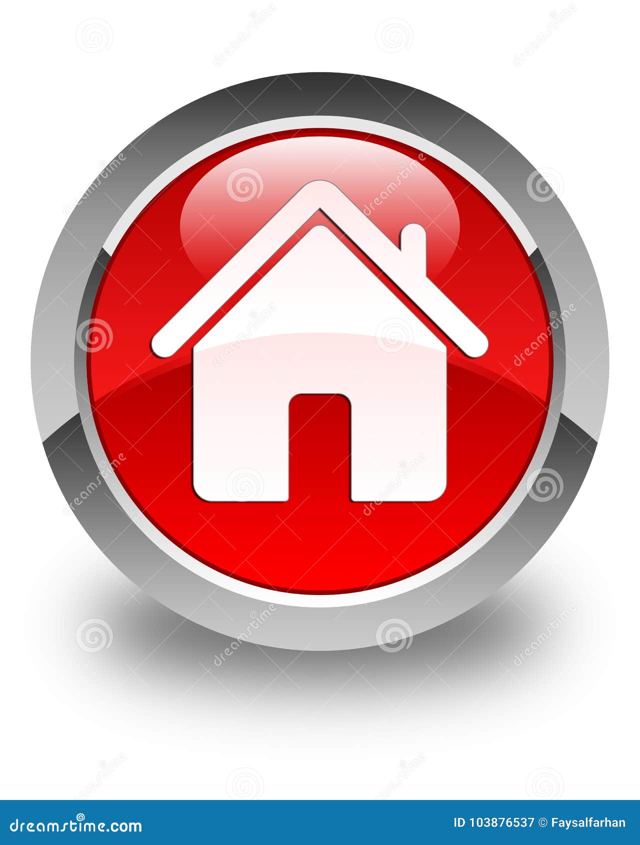 Home Icon Glossy Red Round Button Stock Illustration - Illustration of ...