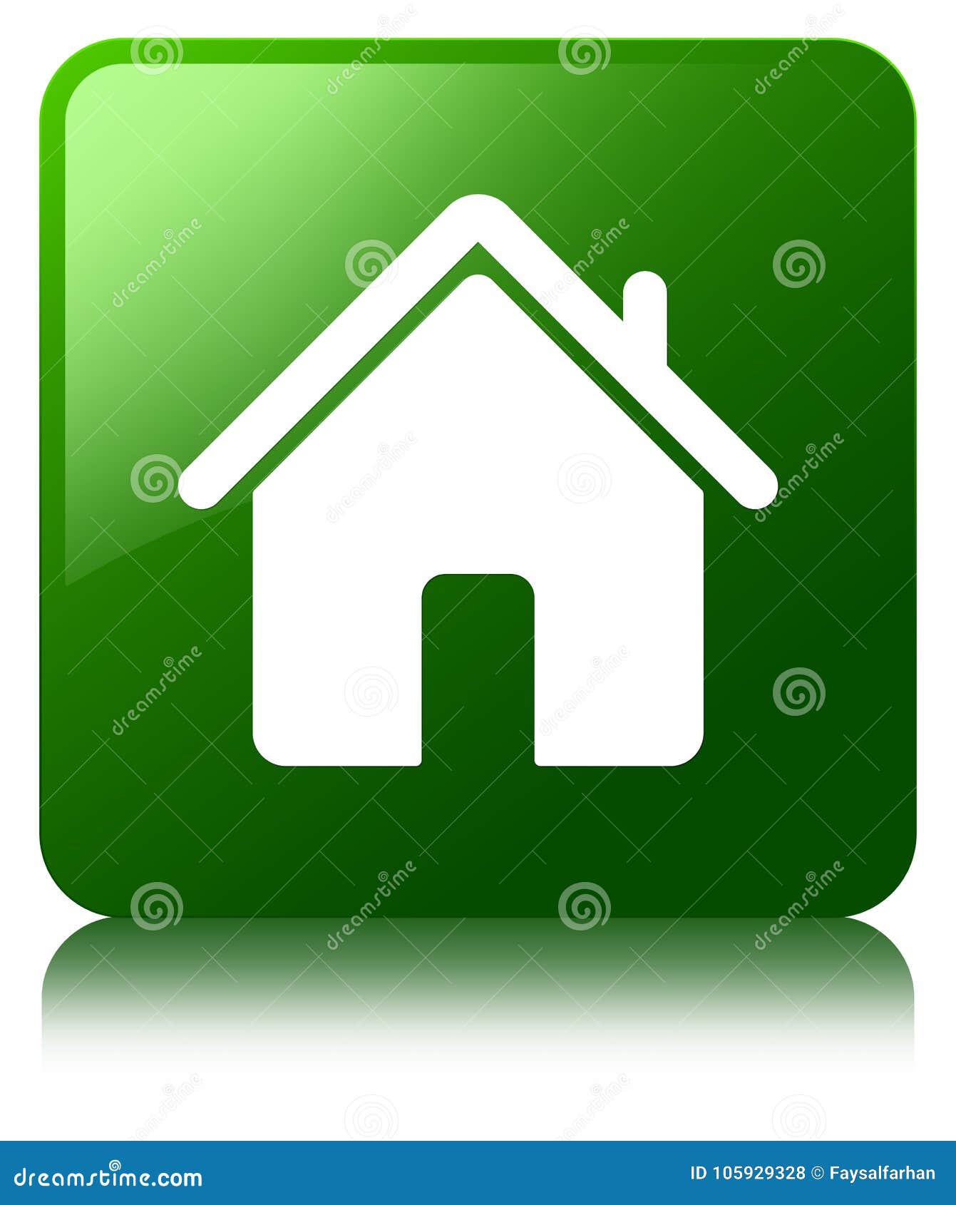 Home Icon Green Square Button Stock Illustration - Illustration of ...