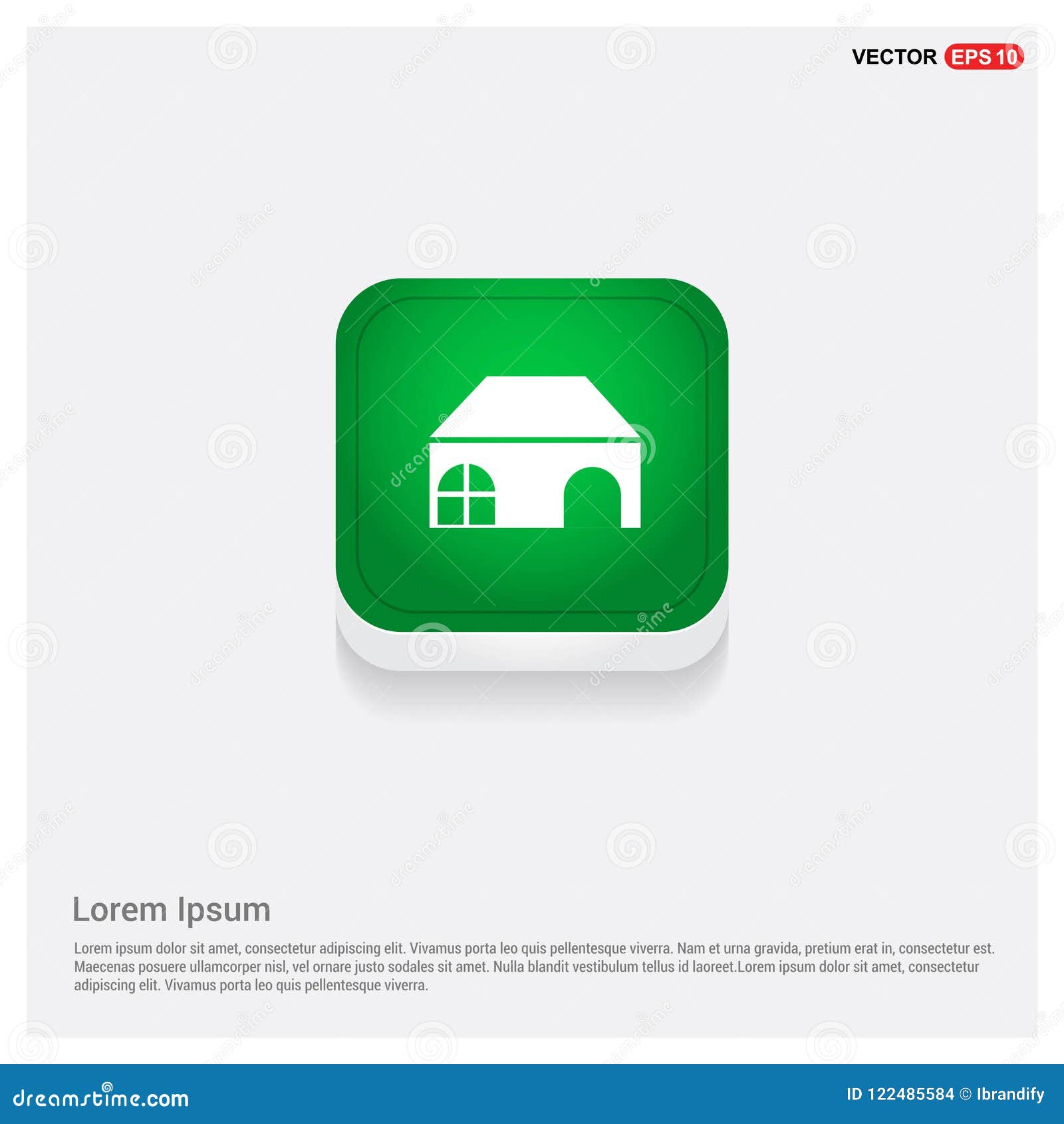 Home Icon Green Web Button stock vector. Illustration of black - 122485584