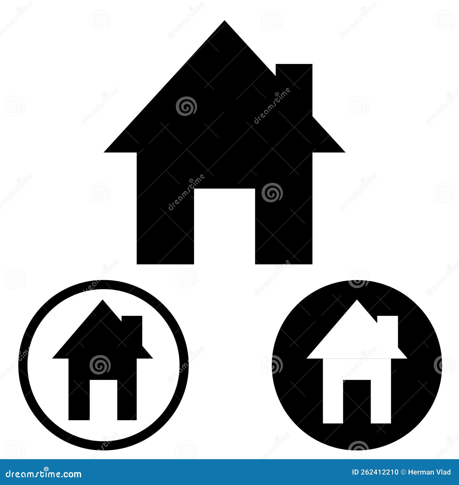 Home Icon Illustration. Three Houses Stock Illustration - Illustration ...
