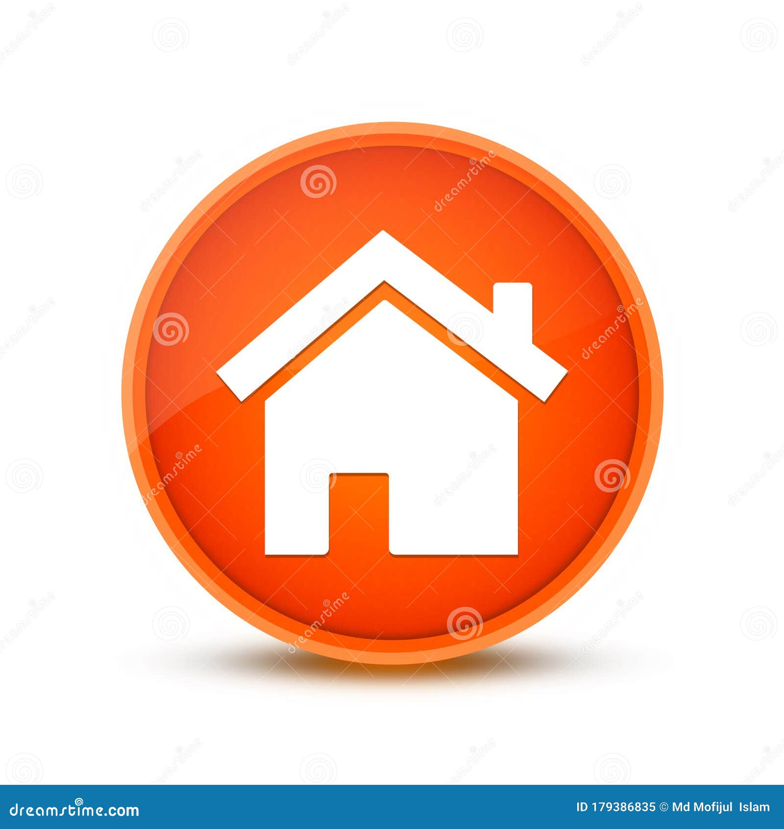 Home Icon Isolated on Orange Round Button Abstract Button Abstract ...