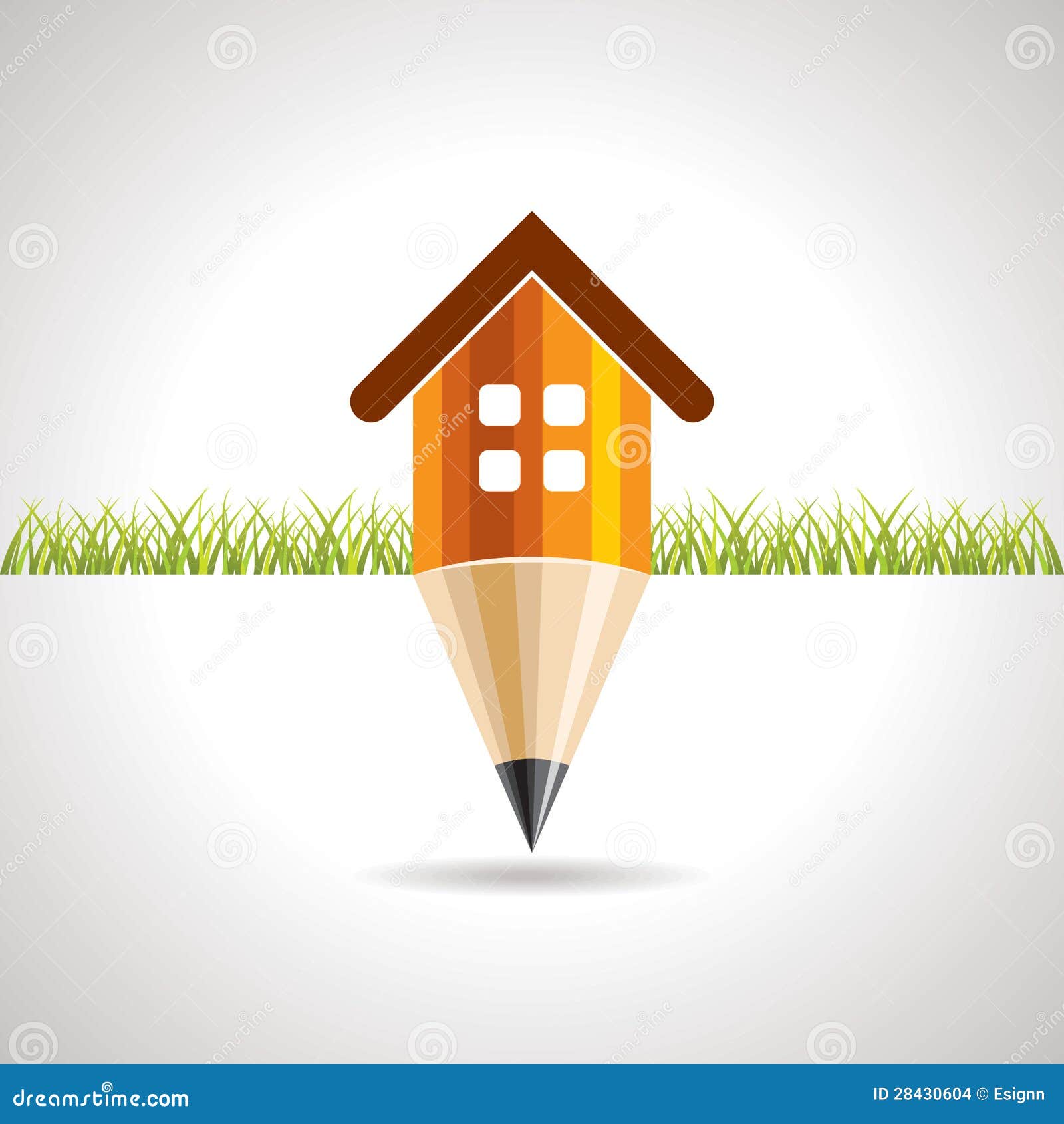 Home icon with pencil stock vector. Illustration of cute - 28430604