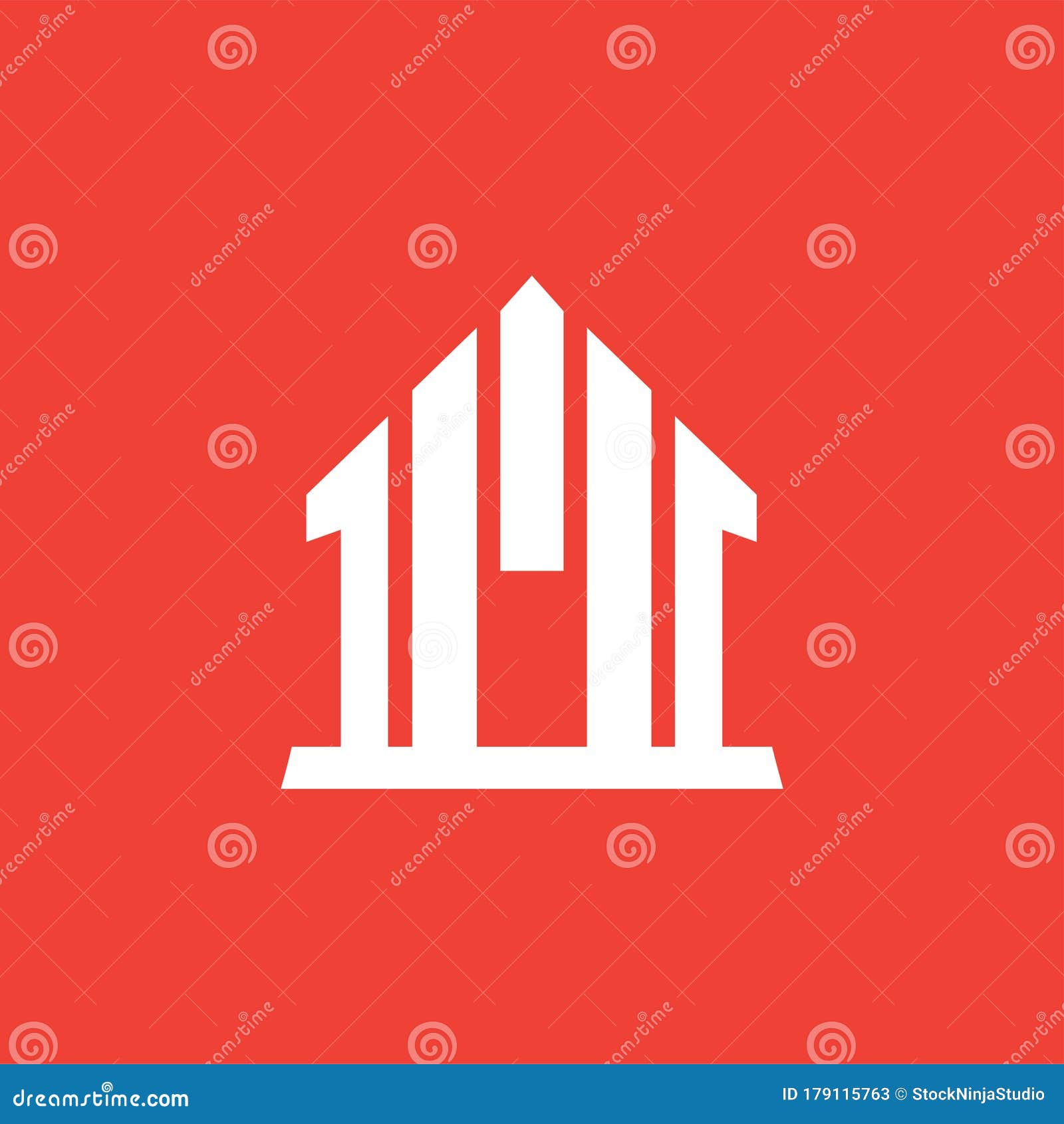 Home Icon on Red Background. Red Flat Style Vector Illustration Stock ...