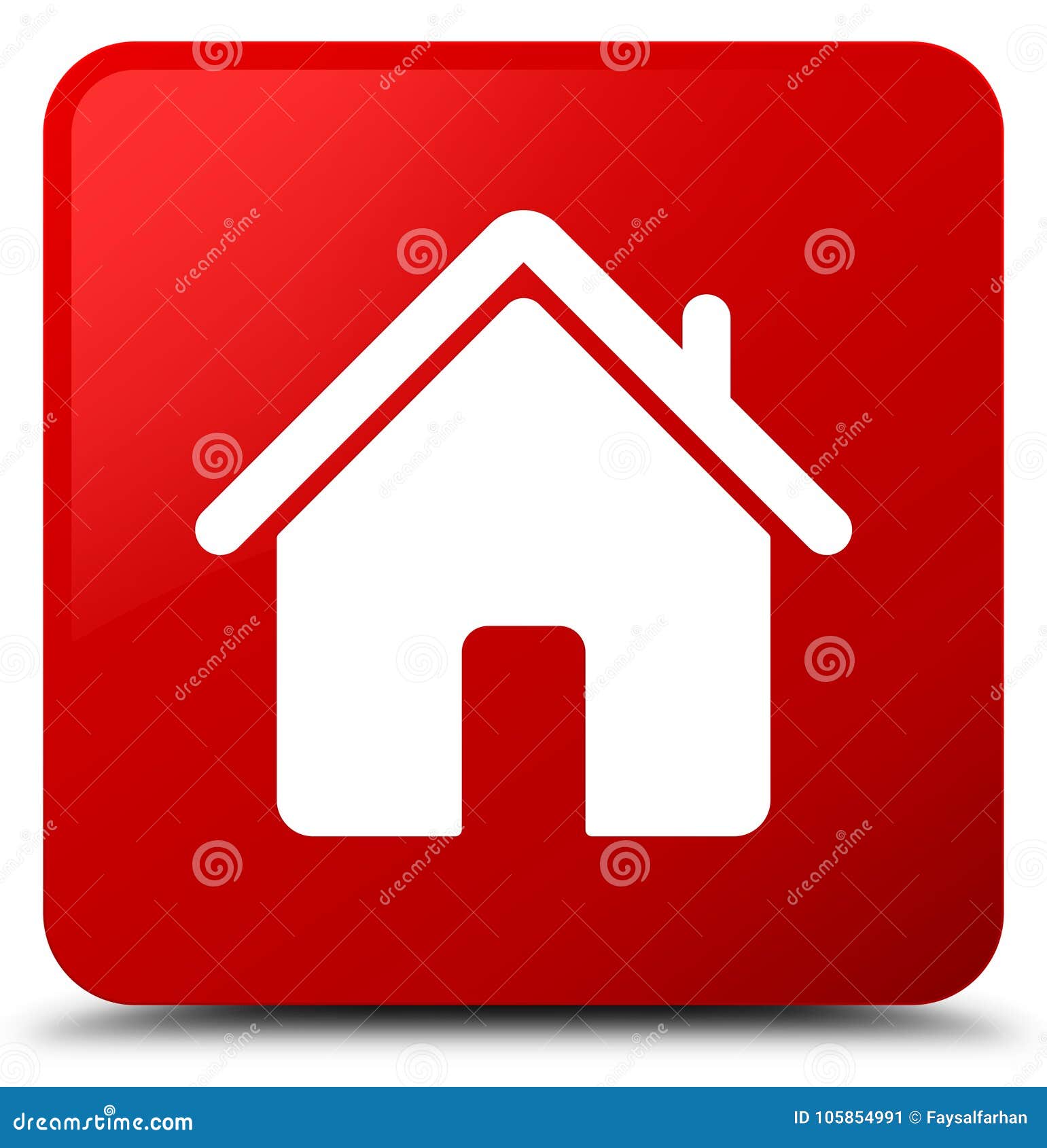 Home Icon Red Square Button Stock Illustration - Illustration of symbol ...