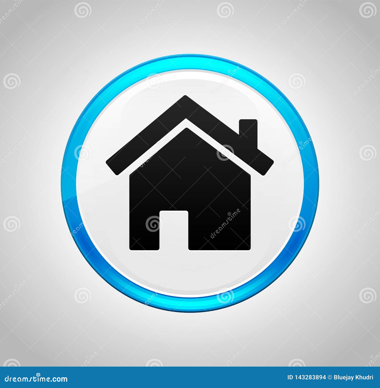Home Icon Round Blue Push Button Stock Illustration - Illustration of ...