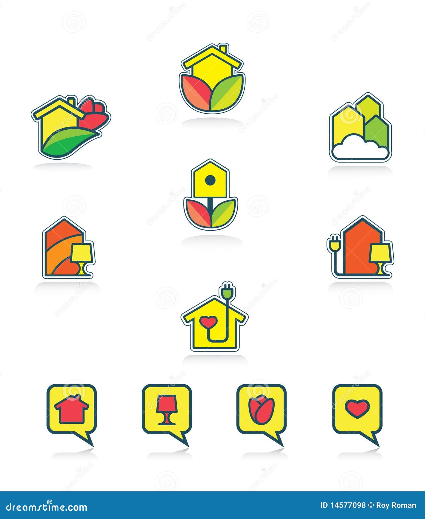 Home icon set stock vector. Illustration of habitation - 14577098