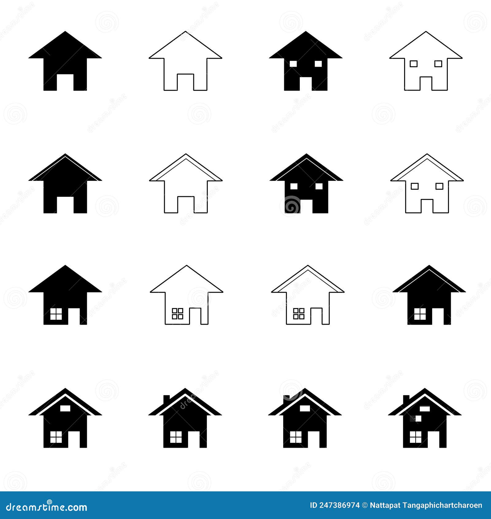 Home Icon Set stock vector. Illustration of graphic - 247386974
