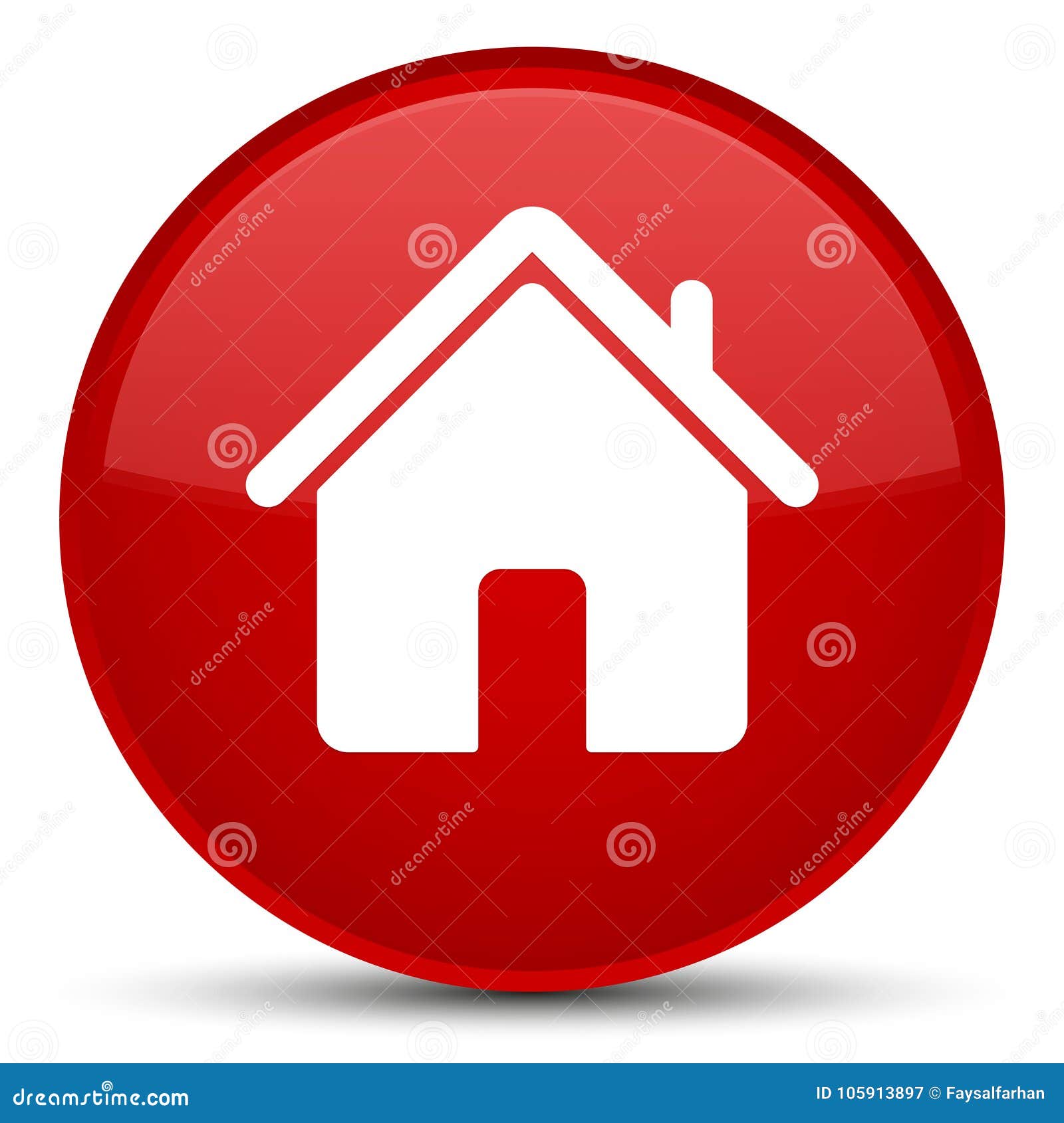 Home Icon Special Red Round Button Stock Illustration - Illustration of ...