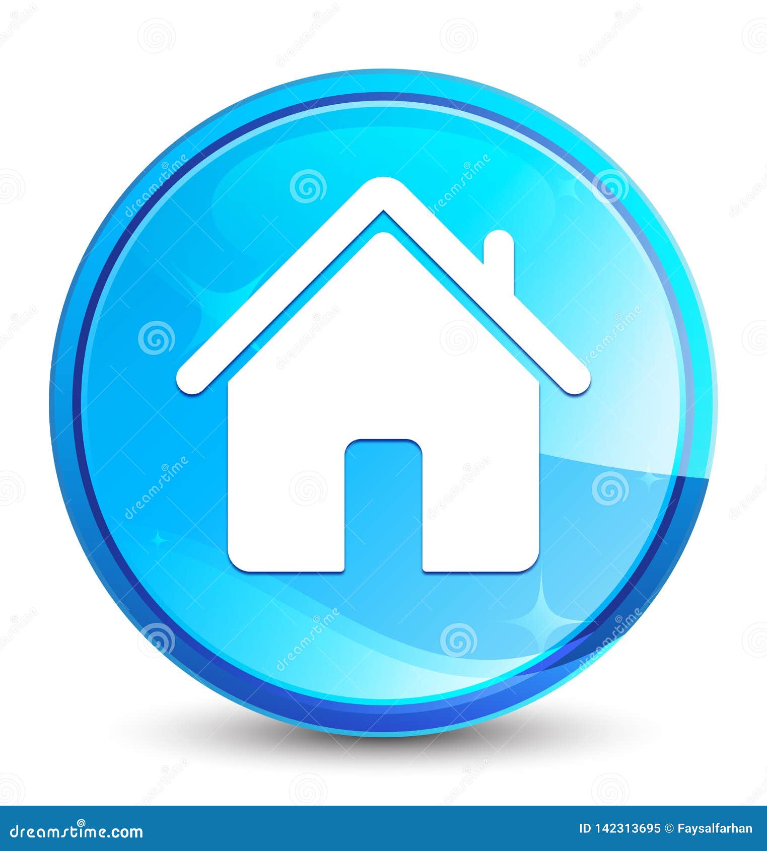 Home Icon Splash Natural Blue Round Button Stock Vector - Illustration ...