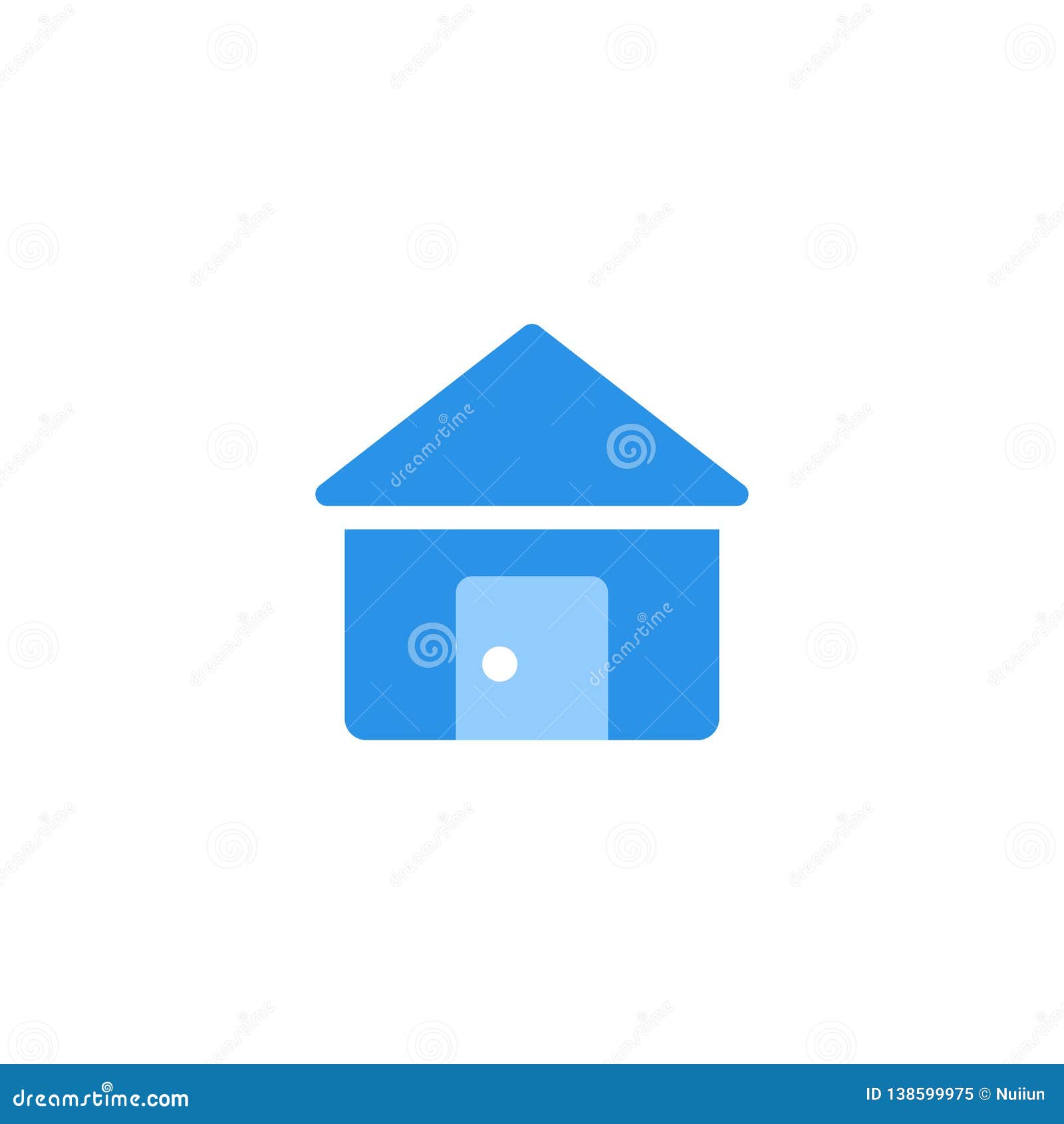 Home Icon Vector Blue Monochrome Color Stock Vector - Illustration of ...