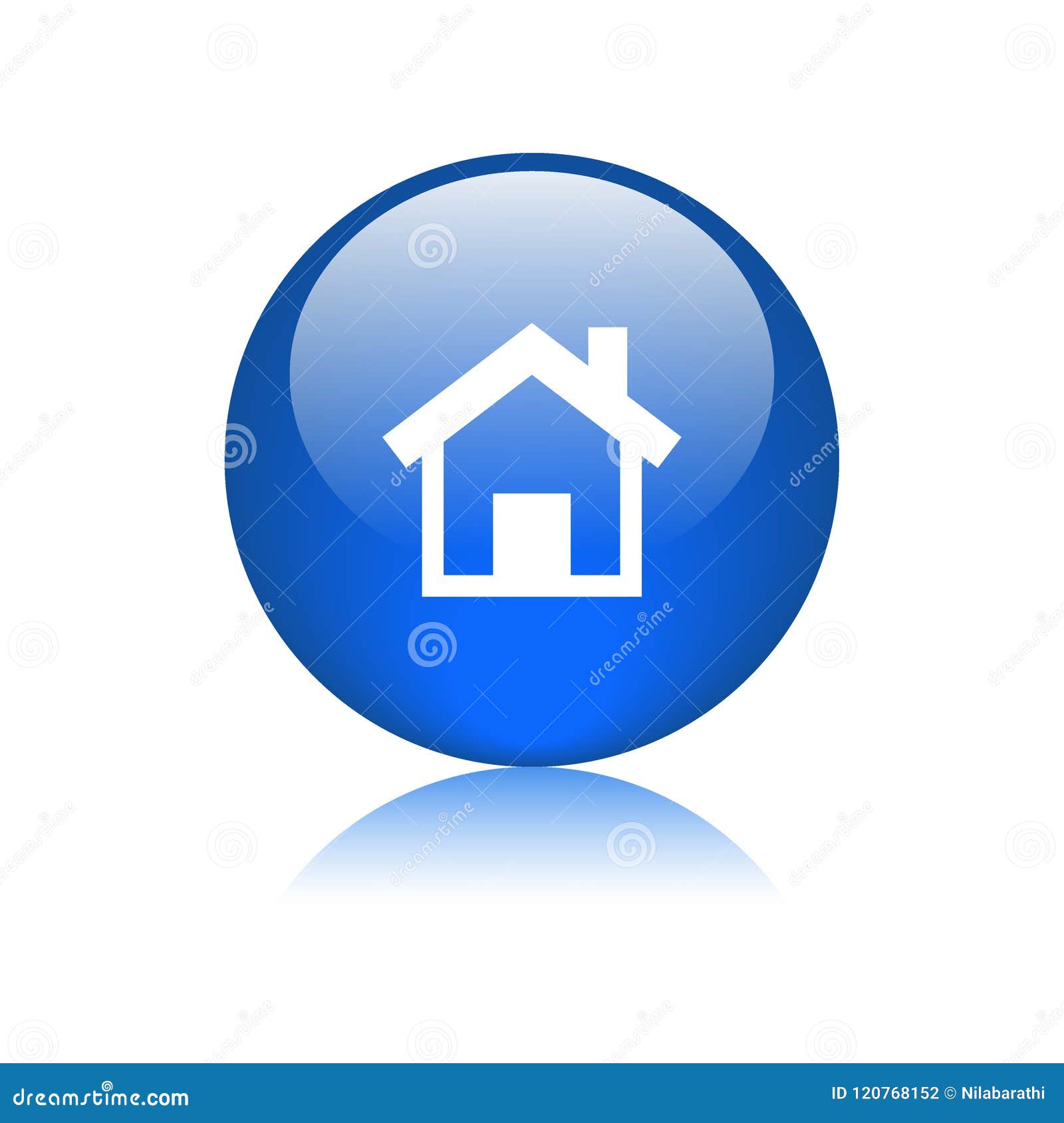 Home icon web button blue stock illustration. Illustration of ...