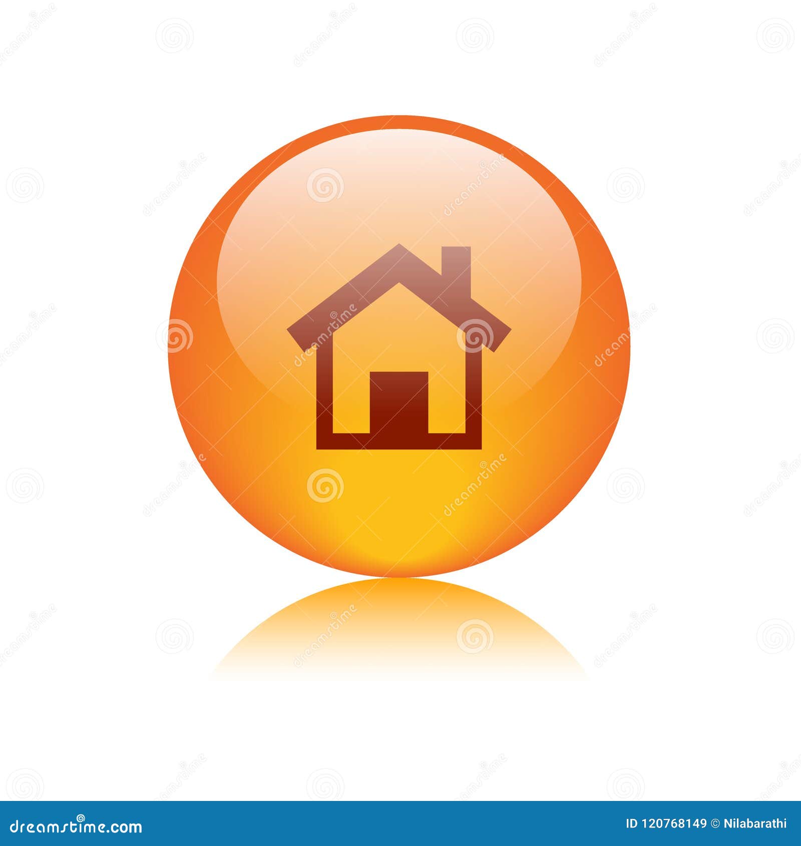 Home Icon Web Button Orange Stock Illustration - Illustration of ...