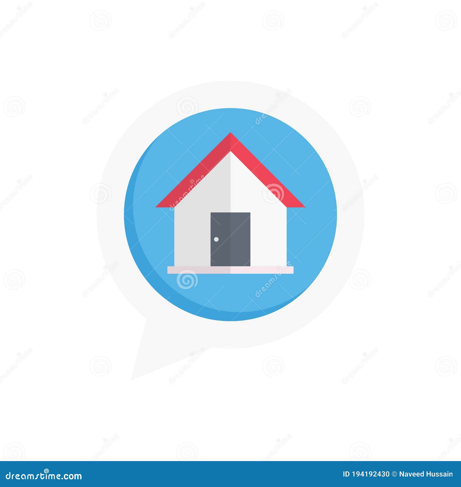 Home flat color icon stock vector. Illustration of flat - 194192430