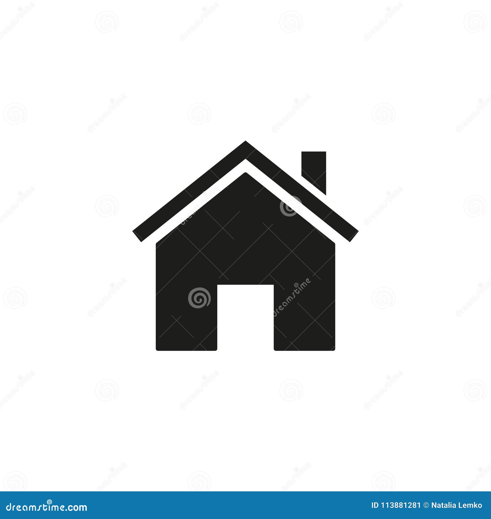 Home Icon, House Color Symbol, Vector Isolated Flat Illustration. Side ...