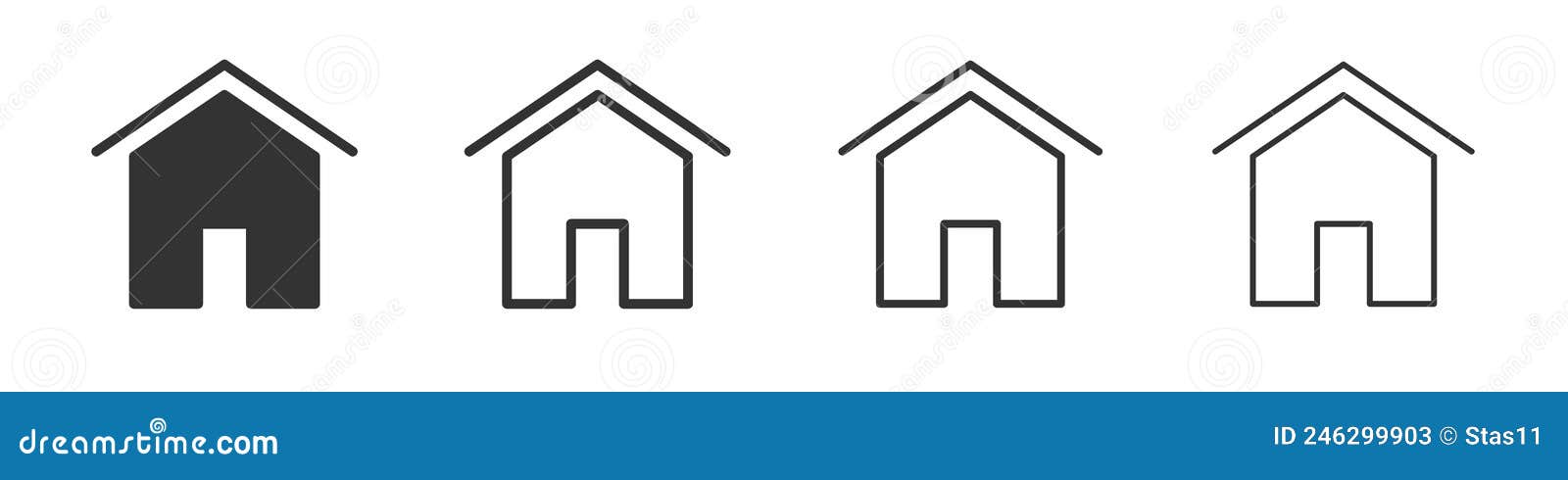 Home Icons Collection in Two Different Styles and Different Stroke. Vector Illustration EPS10 ...