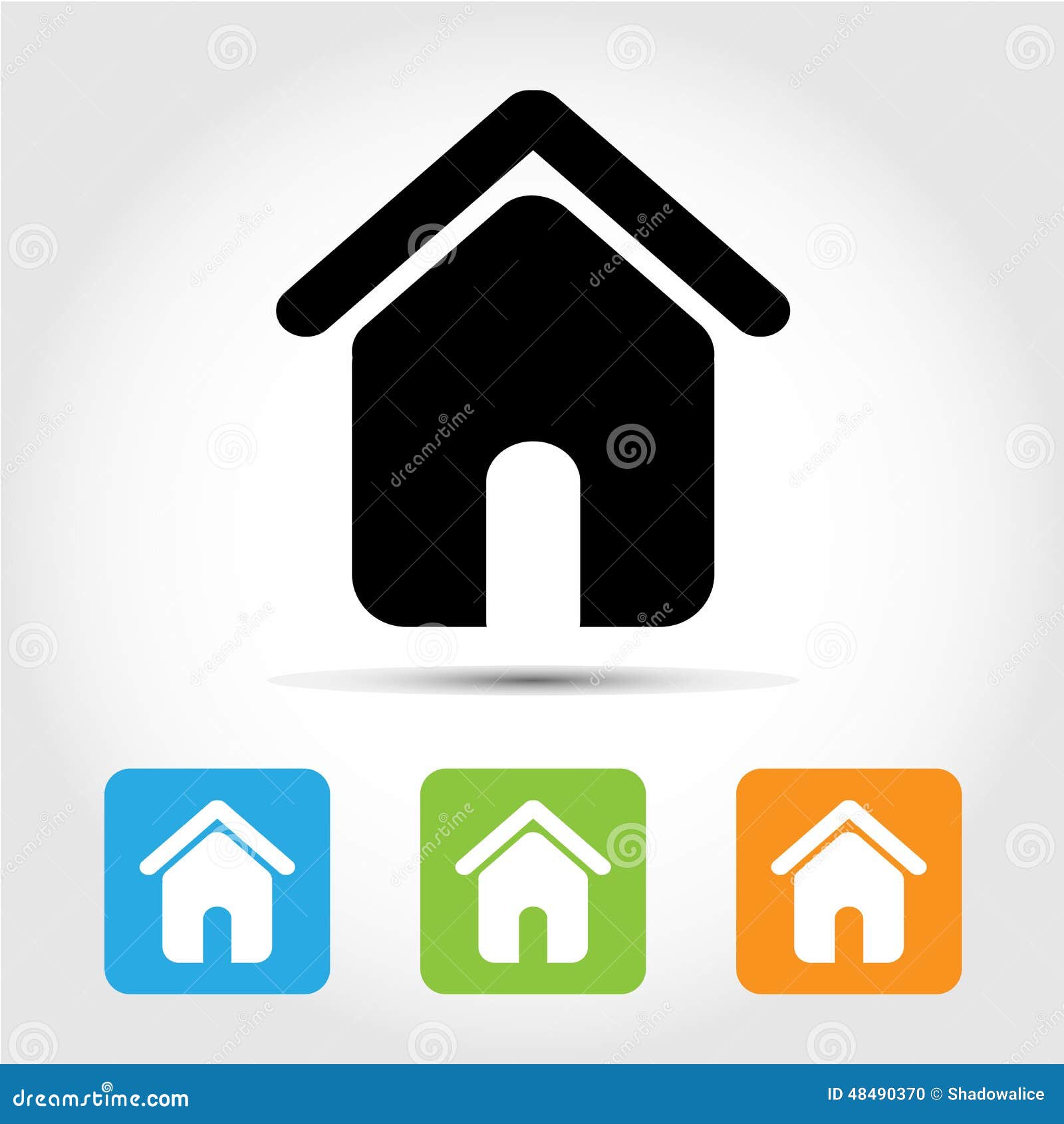 Home Icons Set Great for Any Use. Vector EPS10 Stock Illustration ...