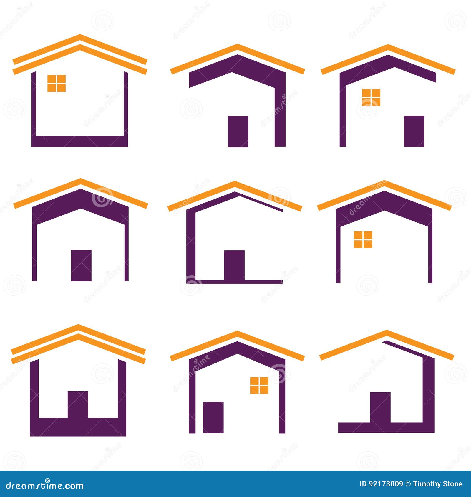 Home icons stock vector. Illustration of mortgage, building - 92173009