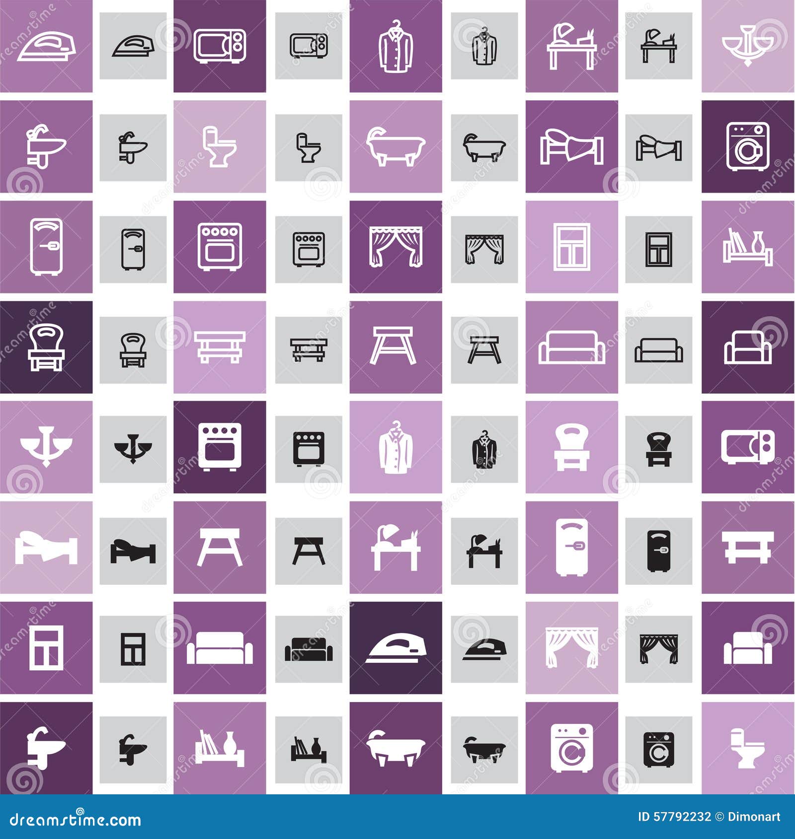 Home icons set stock vector. Illustration of household - 57792232