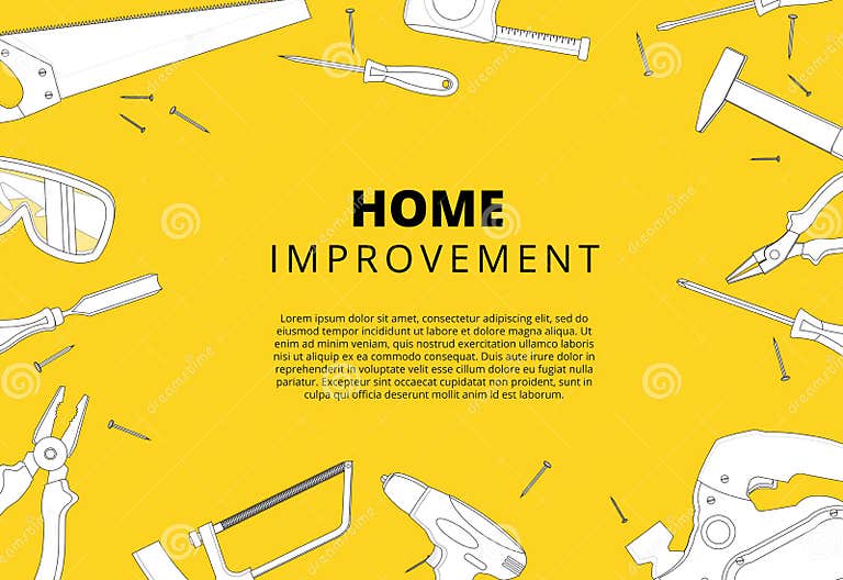 Home Improvement Background with Repair Tools. House Construction ...