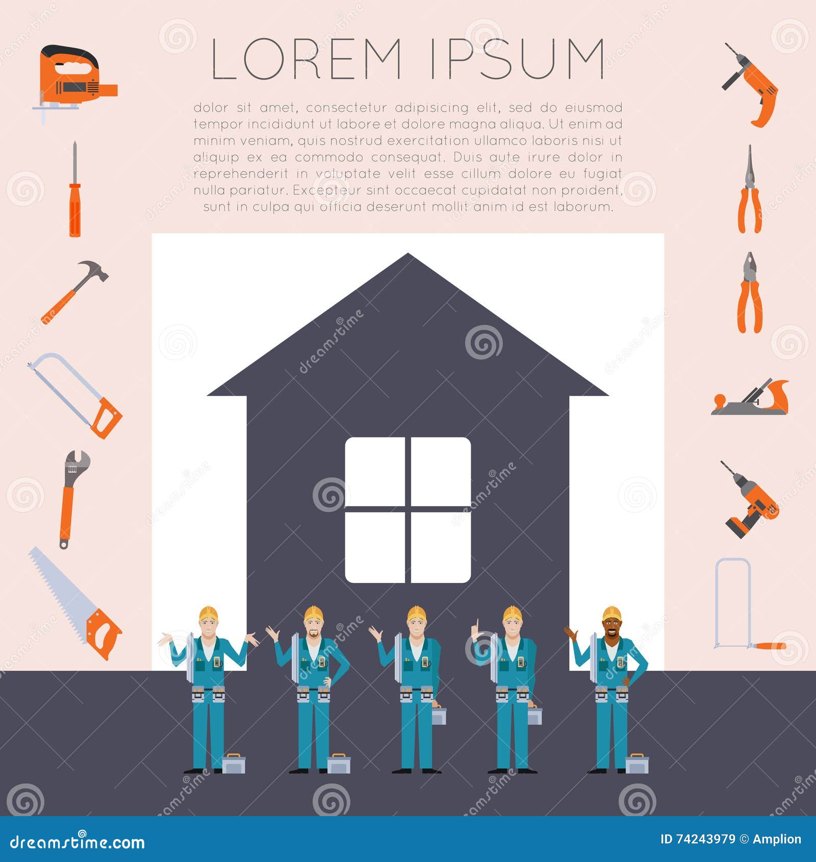 Home improvement banner stock vector. Illustration of industry - 74243979