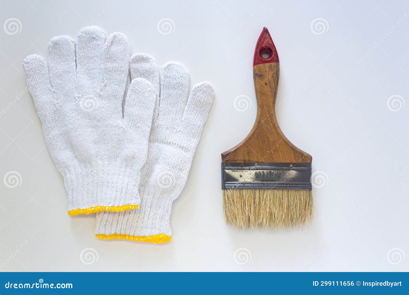 Home Improvement Basic Tools, Wall Painting Tools on White Background ...