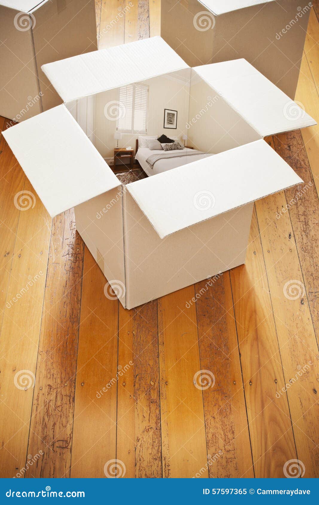 Home Moving Renovations Box Bedroom Stock Image - Image of moving ...