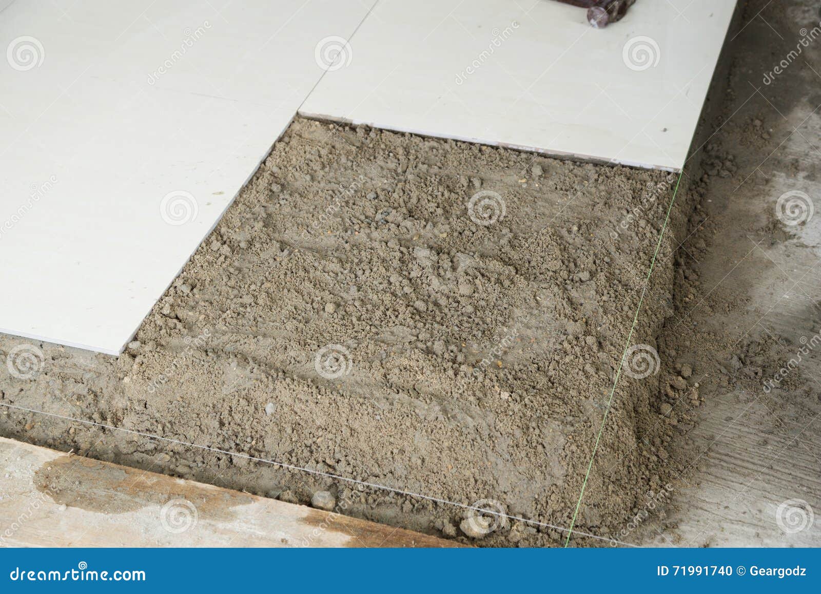 Home Improvement, with Cement Mortar for Tiles Work Stock Photo - Image ...