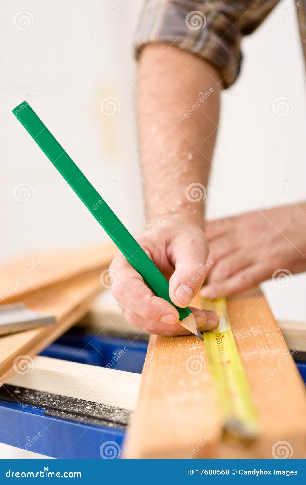 Home Improvement - Close-up of Man Measure Wood Stock Photo - Image of ...
